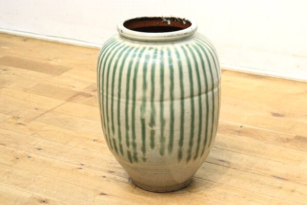 'Shigaraki Ware' Antique Japanese Stripe Pot | Zen Antiques